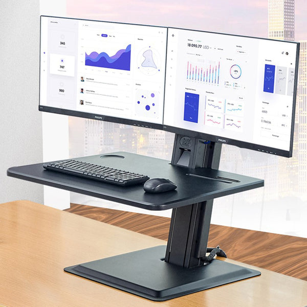 NORTH BAYOU S100 Ergonomic Computer Workstation Dual 22-27 inch Monitor ...