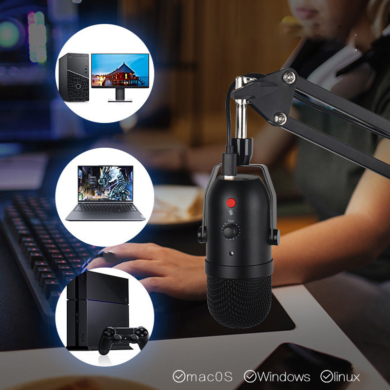 A22-X Desktop Microphone Set with Flexible Boom Arm Stand Plug and Play ...