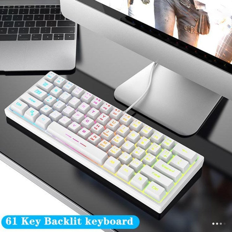 FV-61 Wired Gaming Keyboard RGB Backlit 61 Keys Computer Keyboard ...